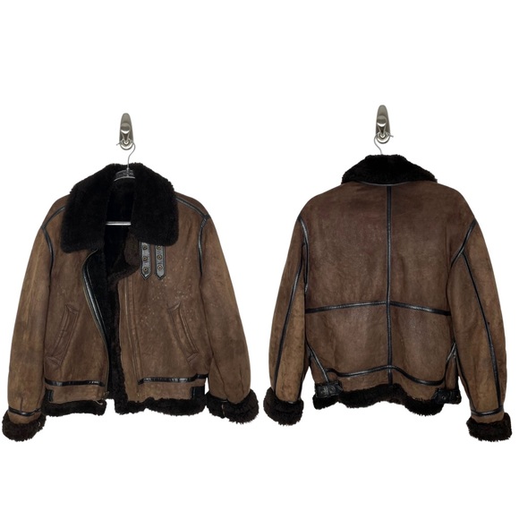 Vintage | Jackets & Coats | Vintage Usa Air Force Brown Sherpa Aviator ...